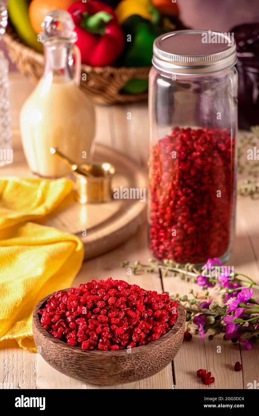 Barberry as a delicious condiment for Persian food Stock Photo - Alamy