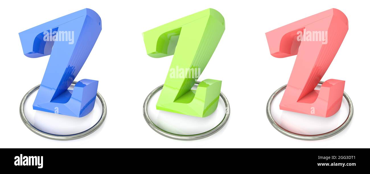 Character Z set isolated on white bkg Stock Photo - Alamy