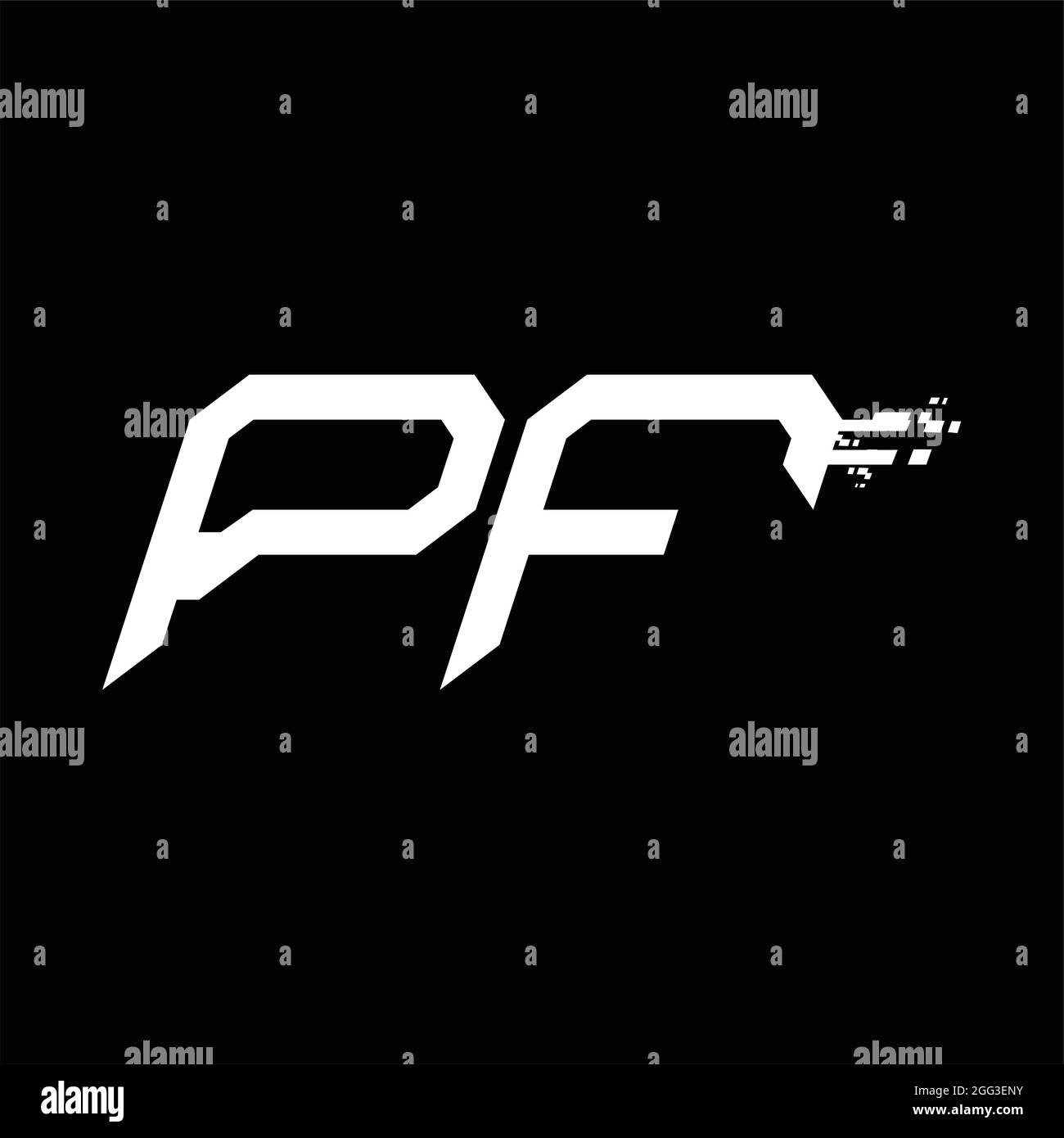 PF Logo monogram abstract speed technology blackground design template ...