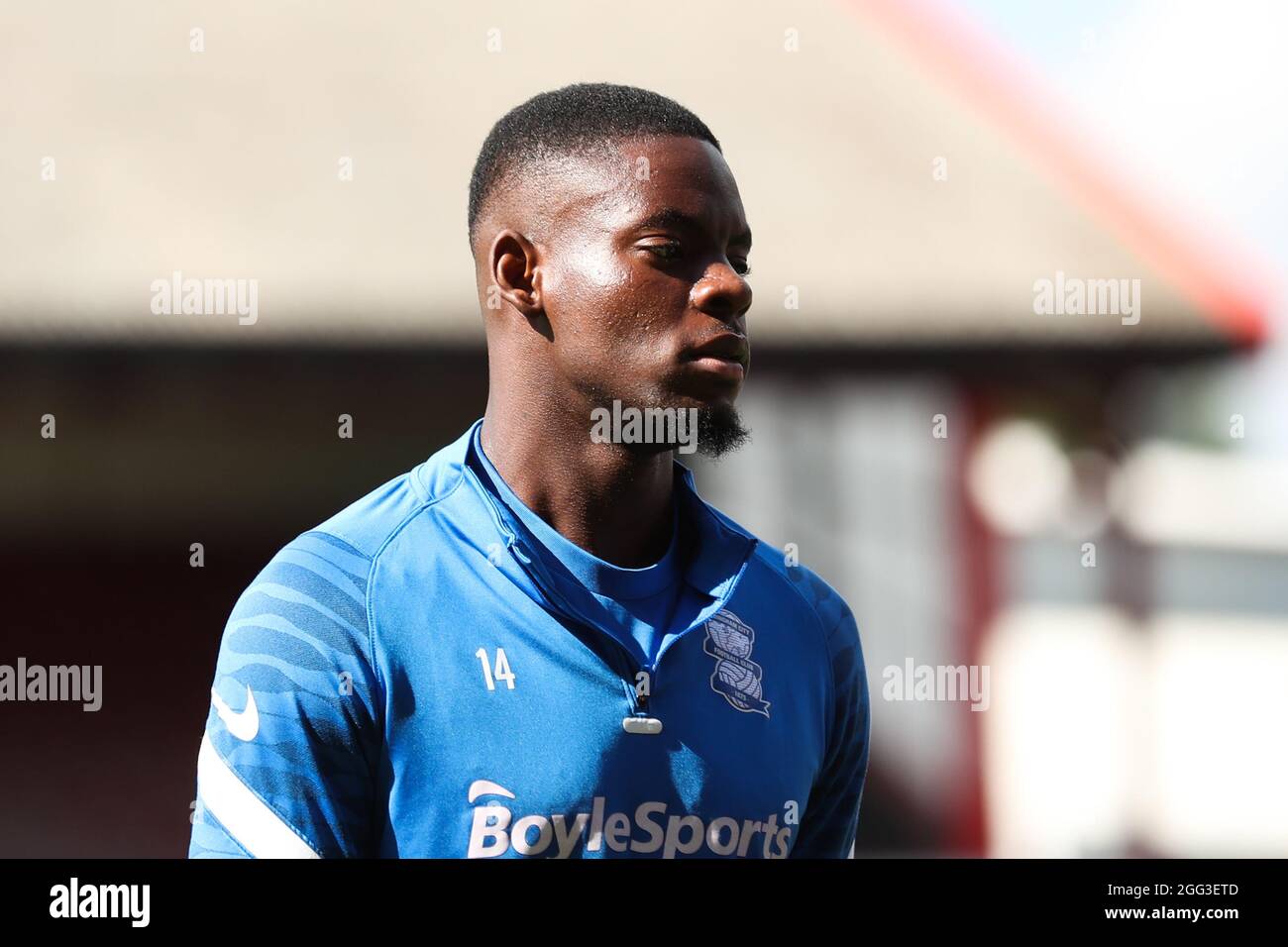 Birmingham City's Jonathan Leko warms up before the Sky Bet ...