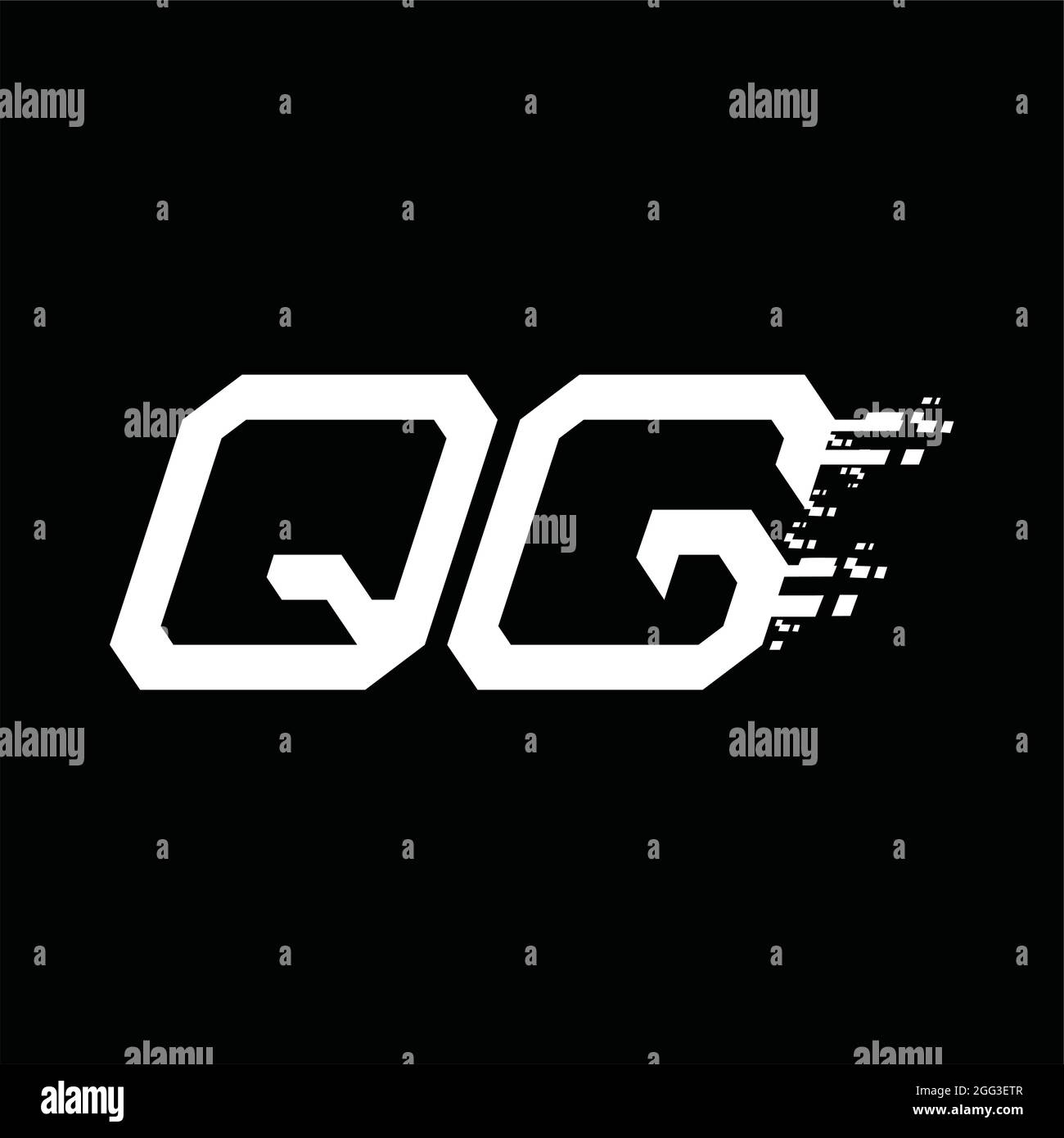 QG Logo monogram abstract speed technology blackground design template ...