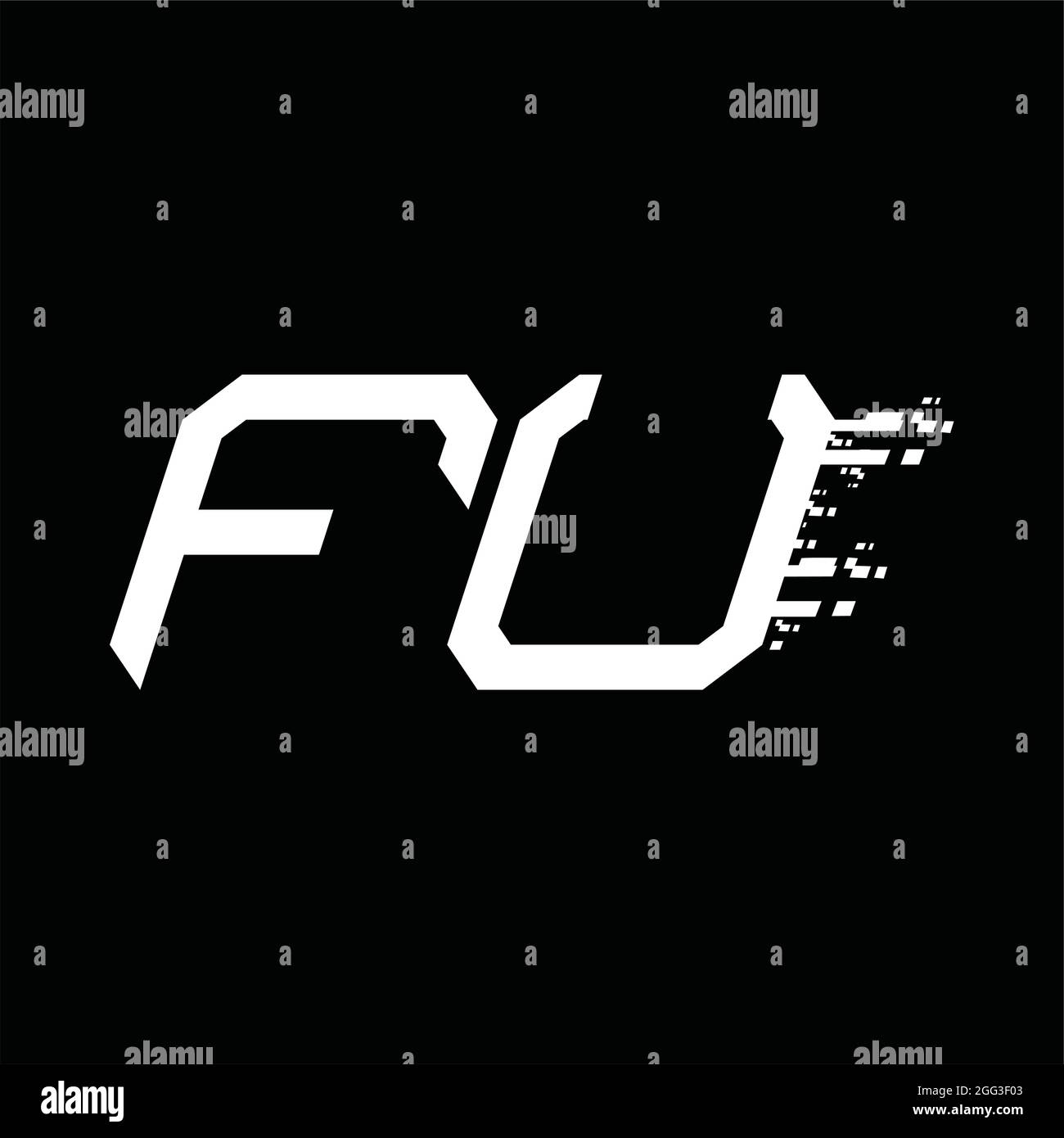 FU Logo monogram abstract speed technology blackground design template ...