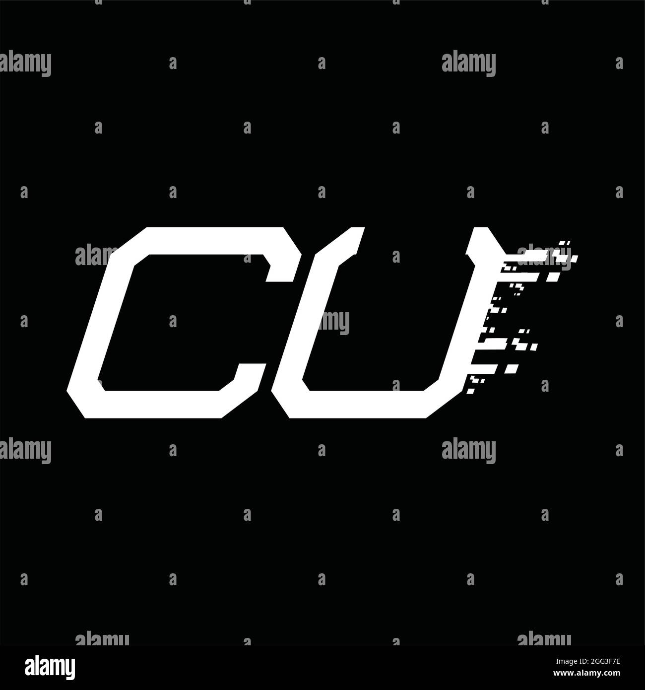 CU Logo monogram abstract speed technology blackground design template ...