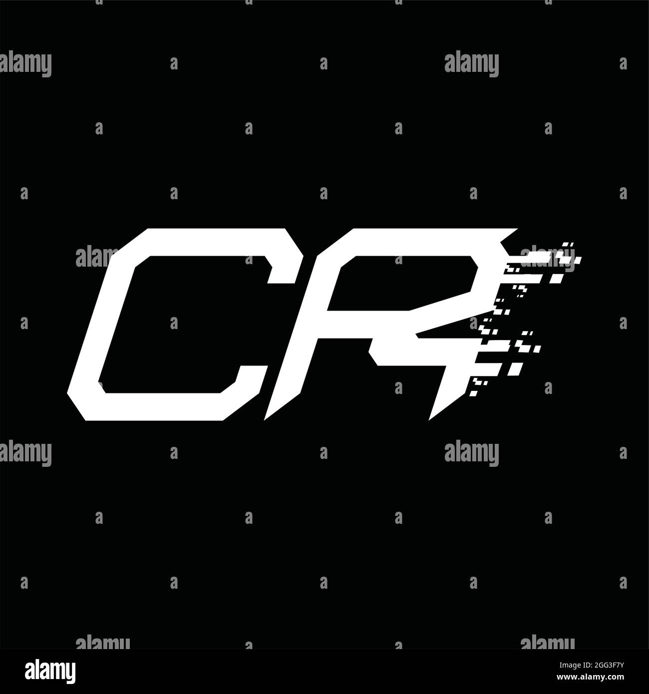 CR Logo monogram abstract speed technology blackground design template ...
