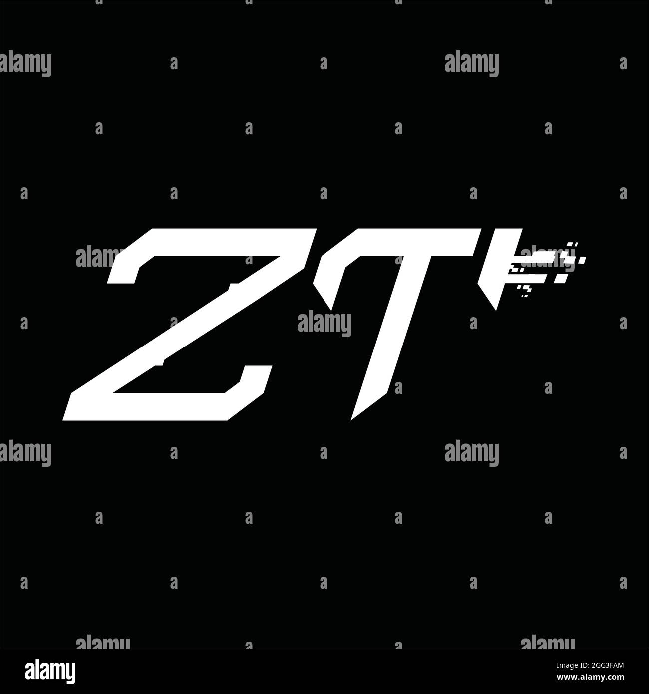 ZT Logo monogram with vintage overlapping linked style on white design ...