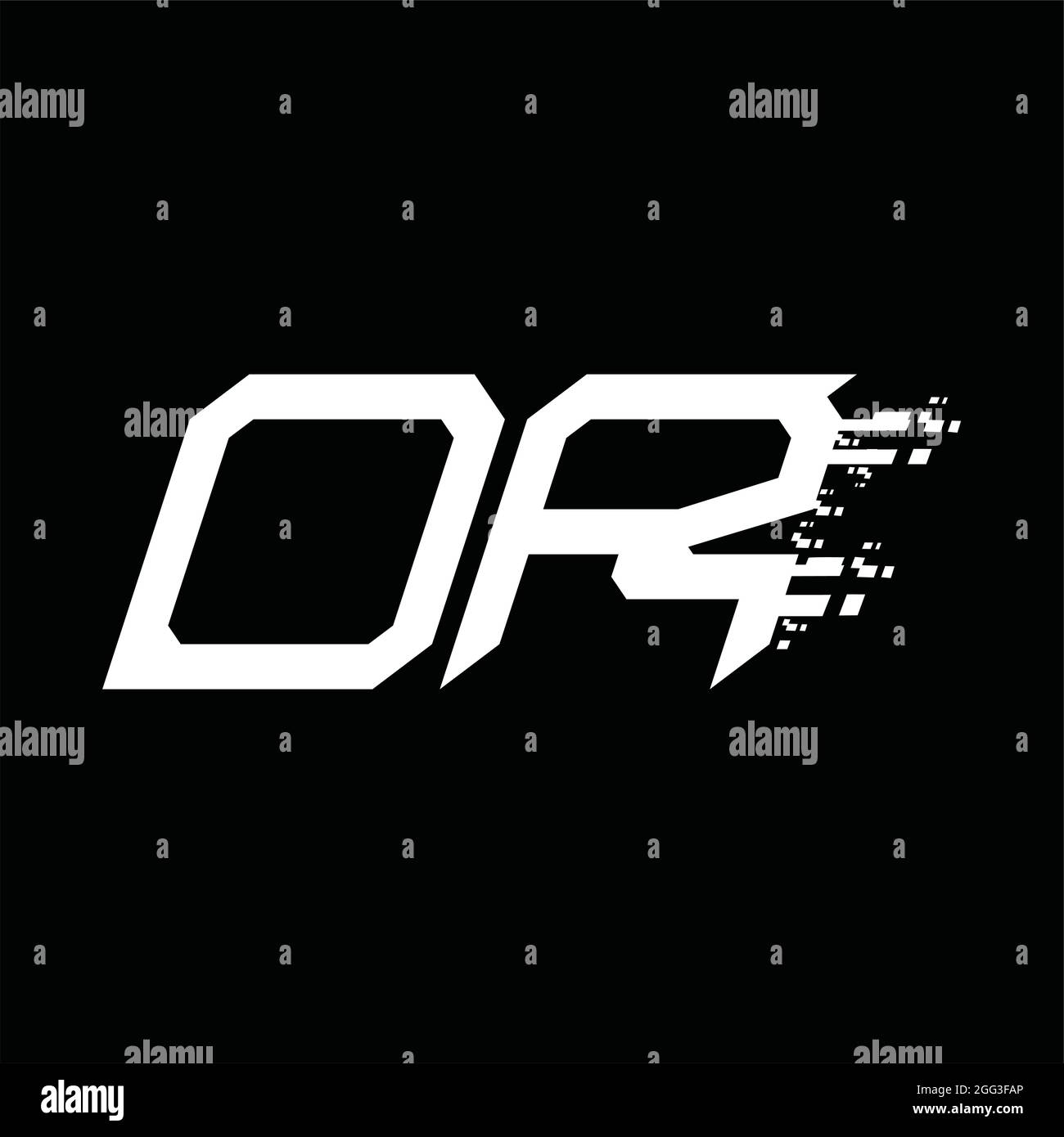 DR Logo monogram abstract speed technology blackground design template ...