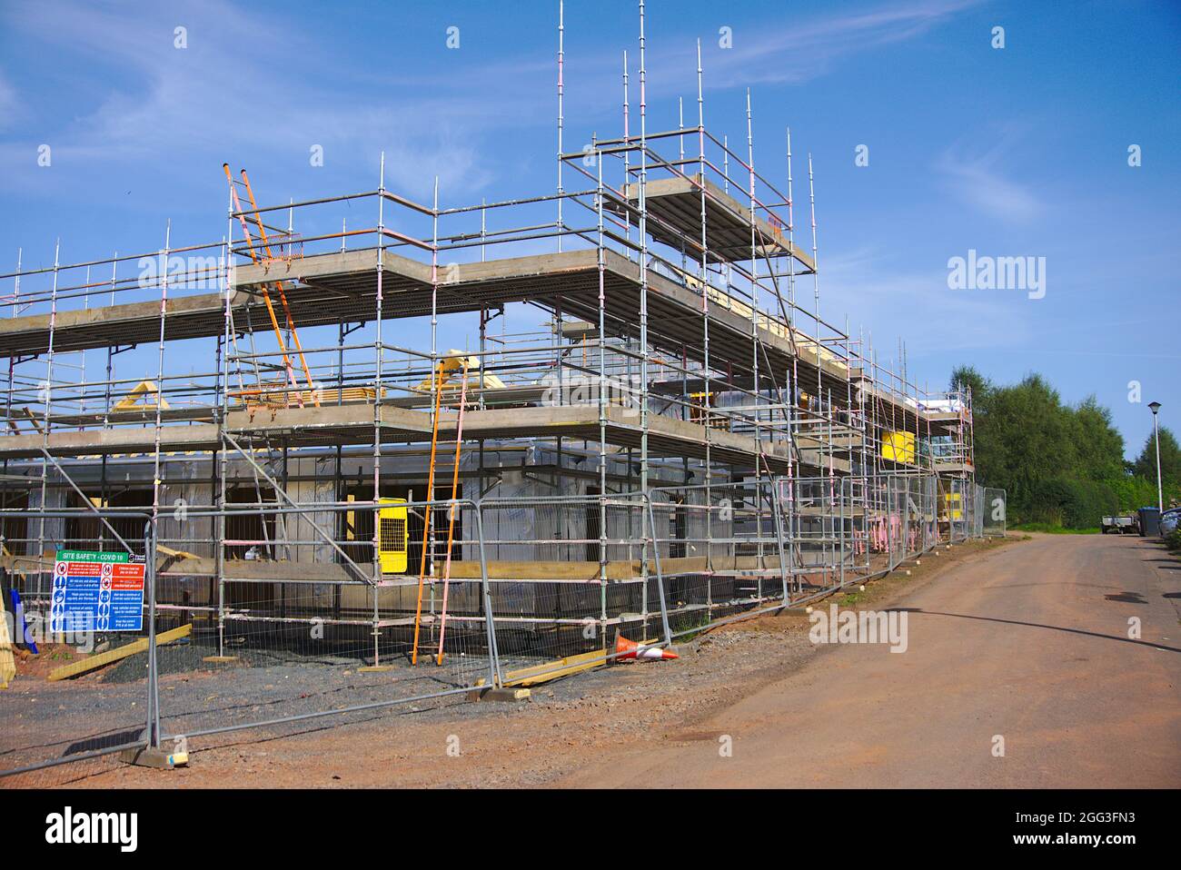 Scaffolding an Eildon Housing building site in Edgar Road, Westruther ...