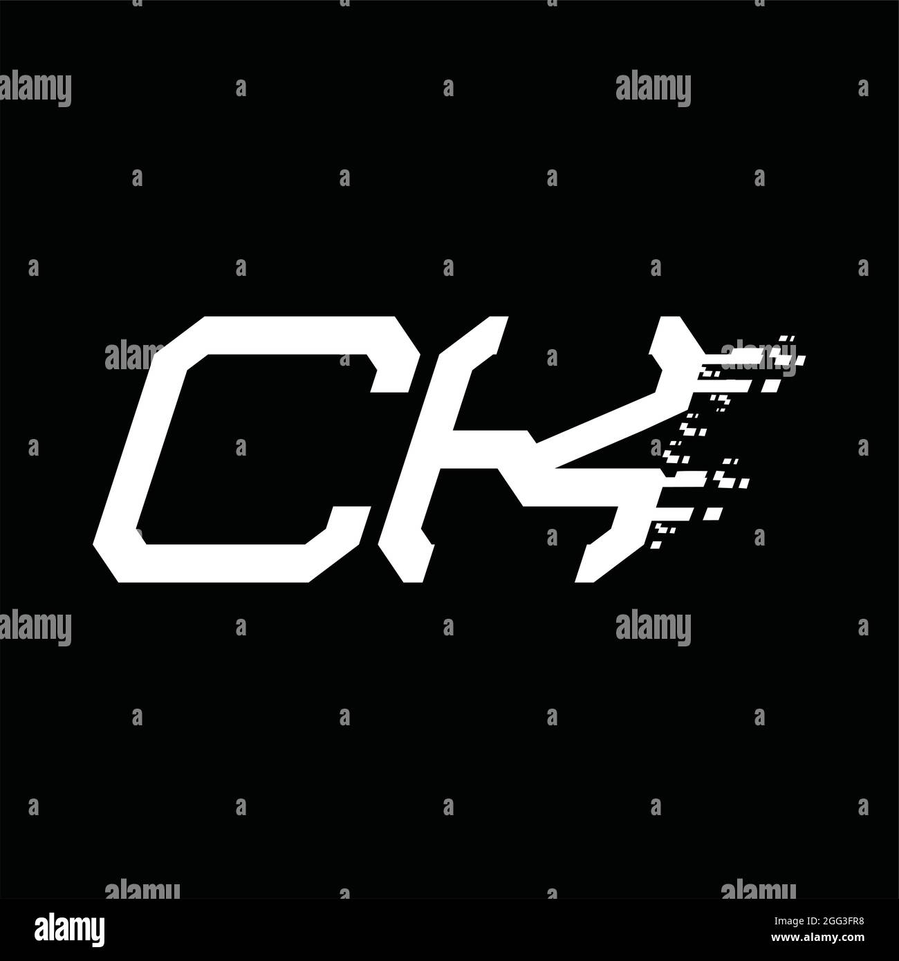 CK Logo monogram abstract speed technology blackground design template ...