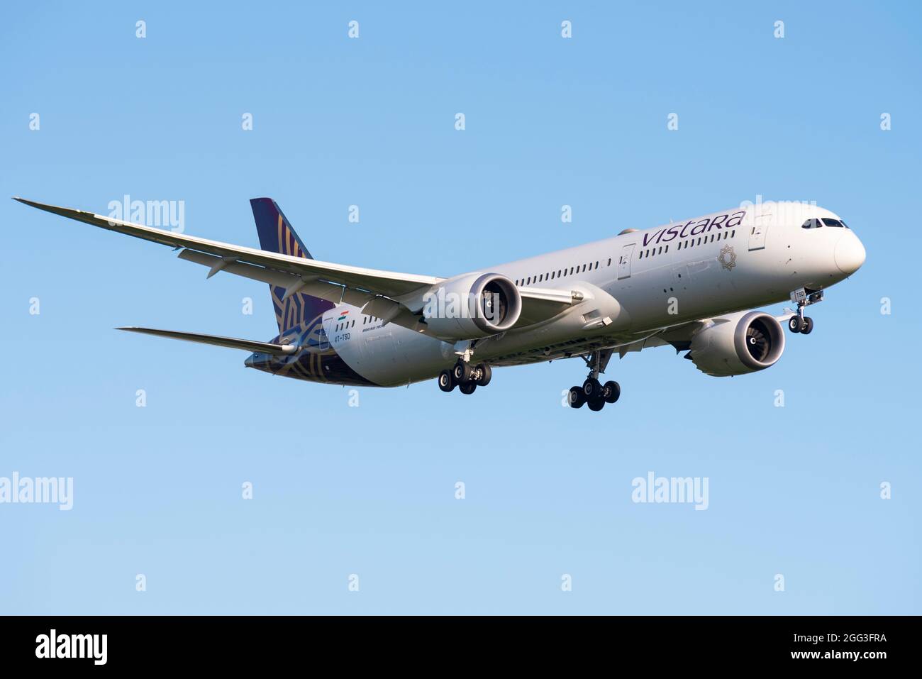 Vistara airline (Tata) Boeing 787 Dreamliner airliner jet plane VT-TSD ...