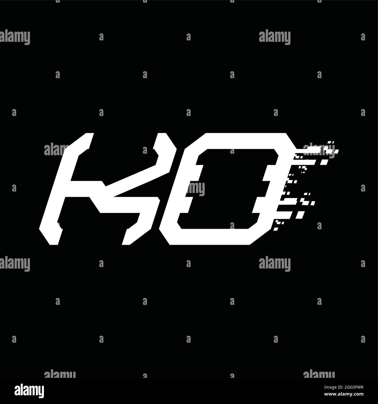 KO Logo monogram with vintage overlapping linked style on white design ...