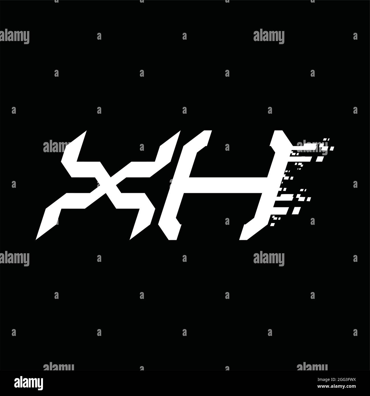 XH Logo monogram with vintage overlapping linked style on white design ...