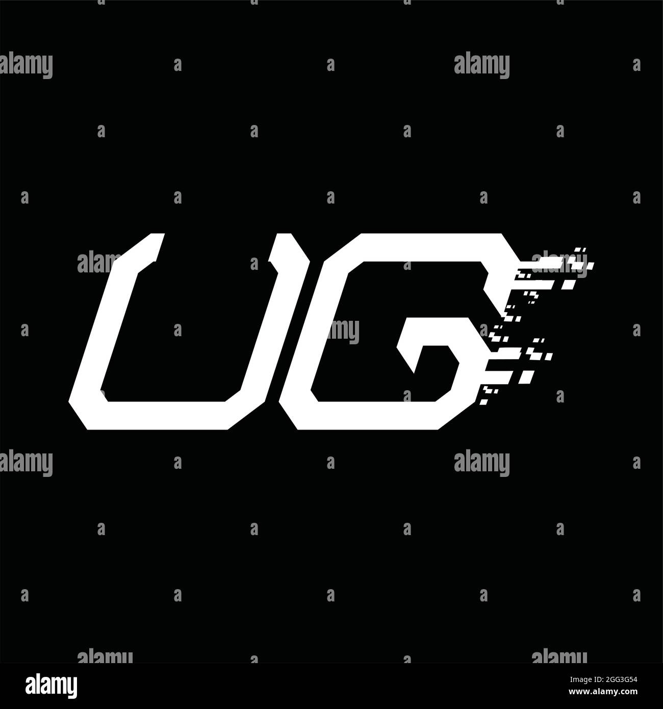 UG Logo monogram with vintage overlapping linked style on white design ...