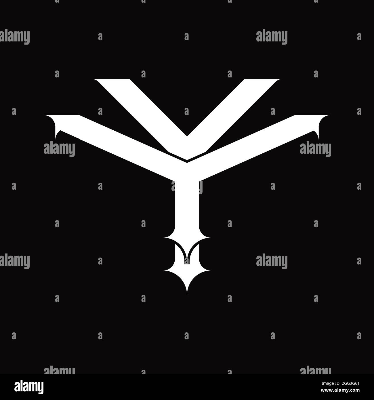 YY Logo monogram with vintage overlapping linked style on white design ...