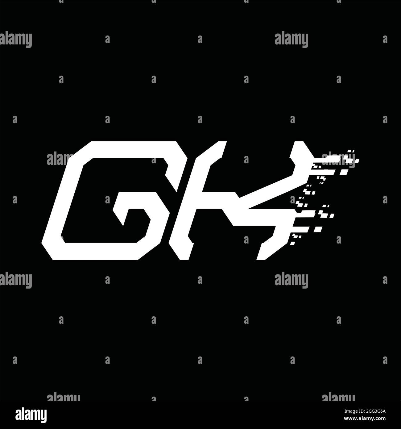 GK Logo monogram with vintage overlapping linked style on white design ...
