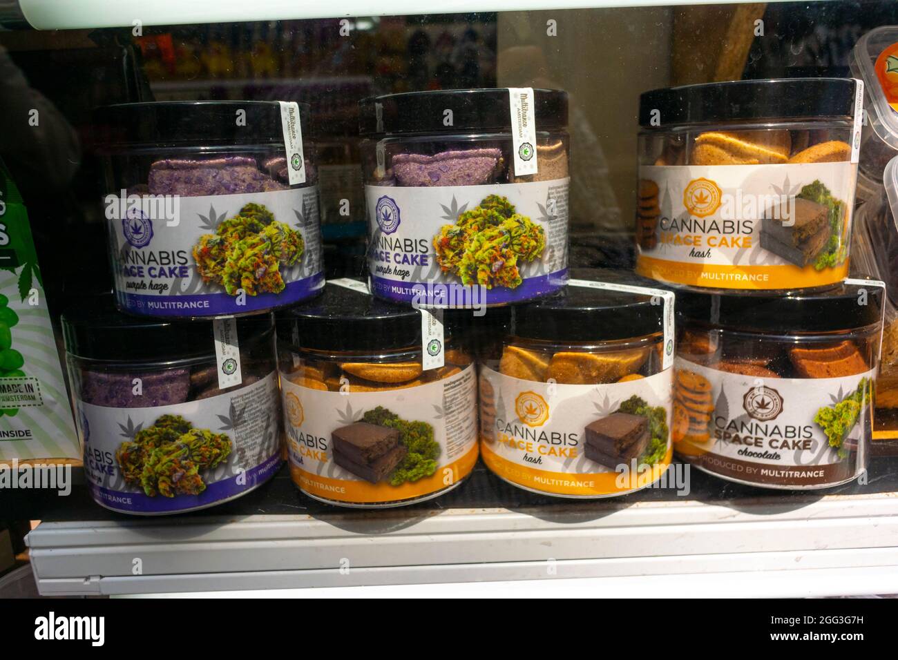 Amsterdam, Holland, Marijuana and legal drug store interior, Products ...