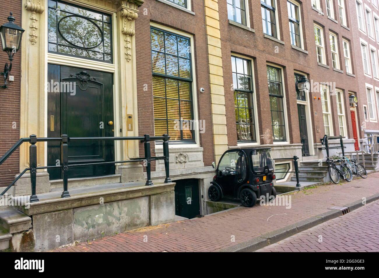 Amsterdam, Holland, Street Scenes, small car parked, mini Car on ...