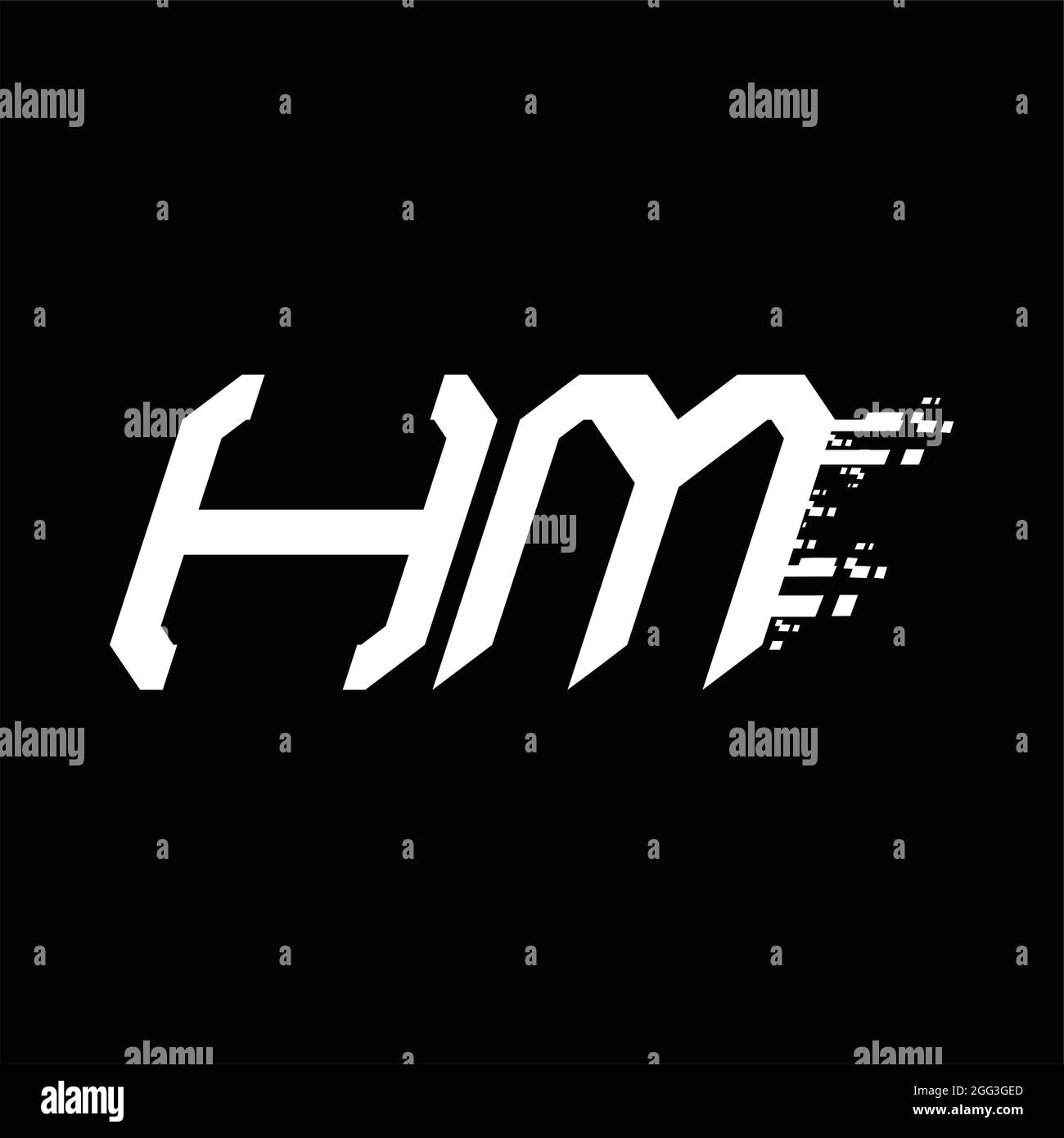 HM Logo monogram with vintage overlapping linked style on white design ...
