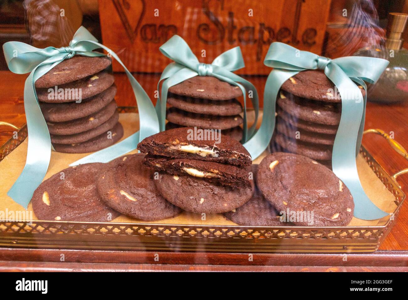 Amsterdam, Holland, Detail, chocolaterie , Chocolate Cookies on Display ...
