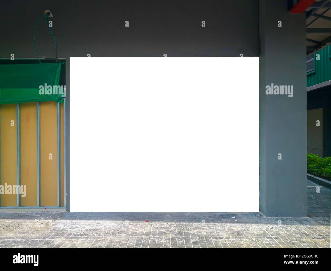 Blank white partition wall mockup with empty space for text space Stock ...