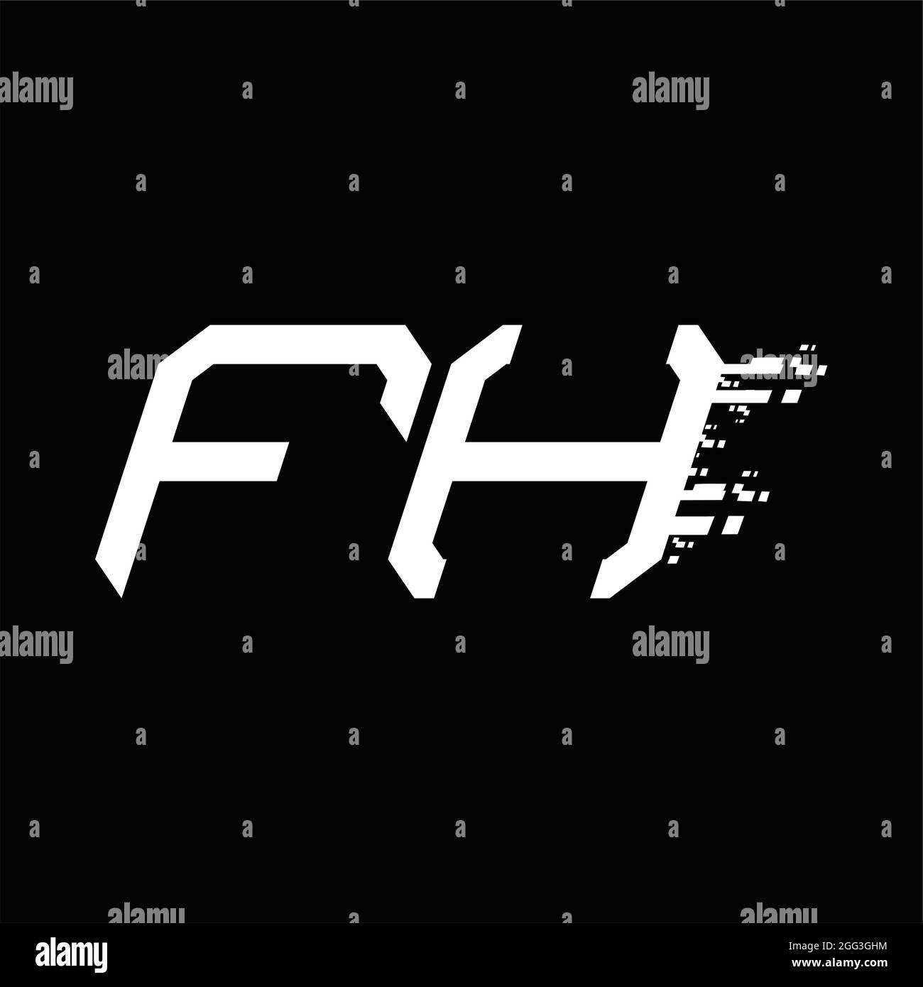 FH Logo monogram with vintage overlapping linked style on white design ...