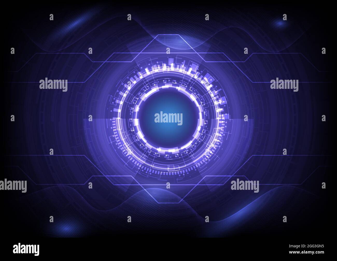 Futuristic Sci-Fi glowing HUD circle element. Abstract hi-tech ...