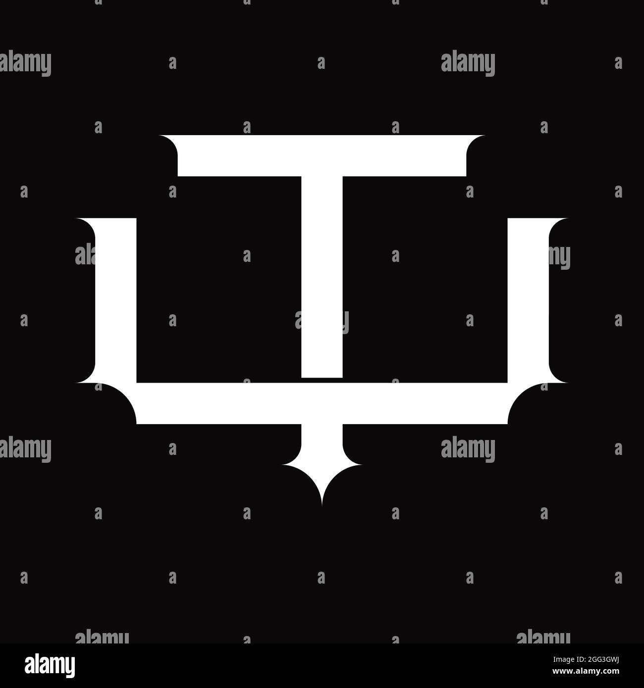 UT Logo monogram with vintage overlapping linked style on white design ...