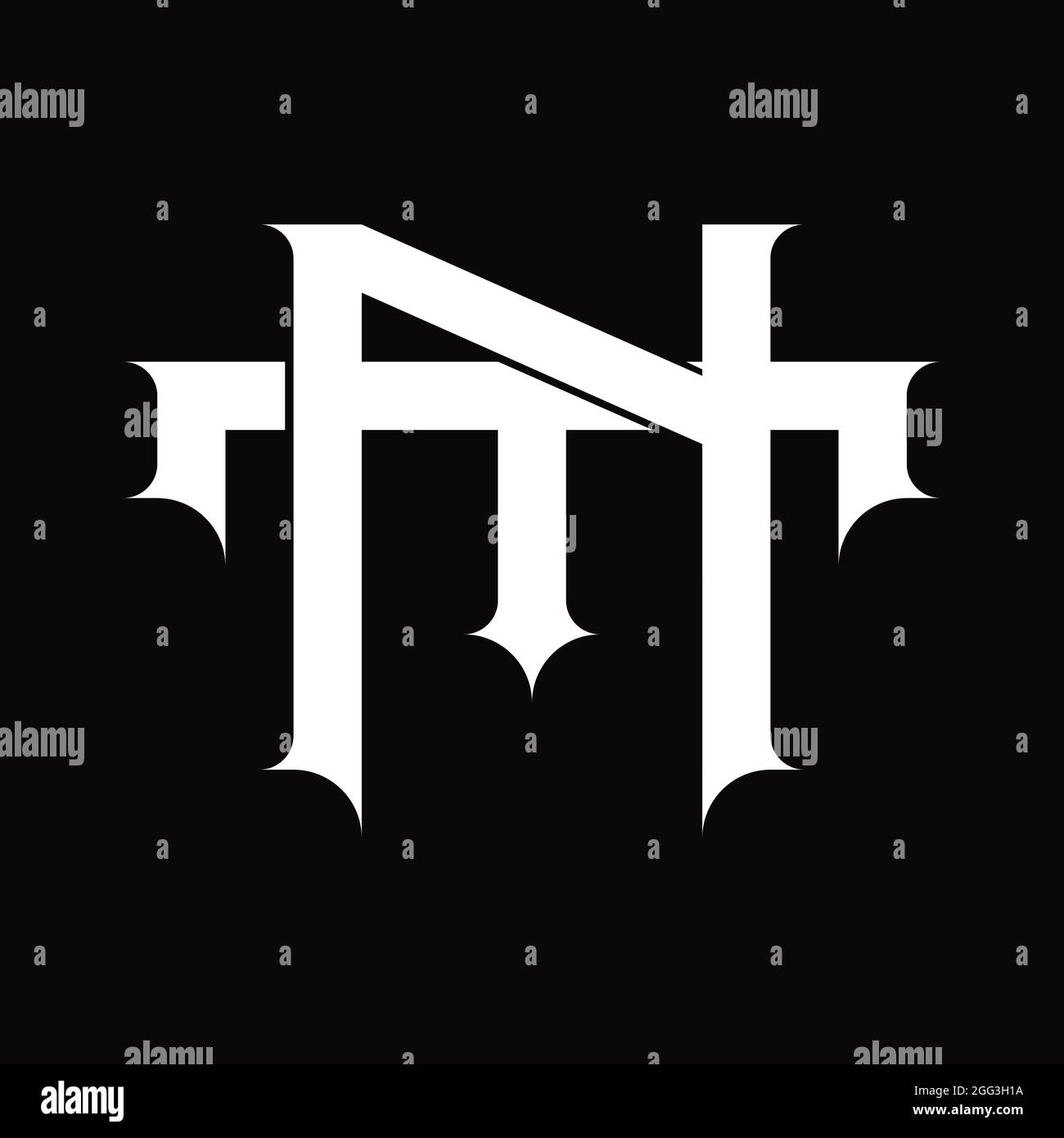 TN Logo monogram with vintage overlapping linked style on white design ...