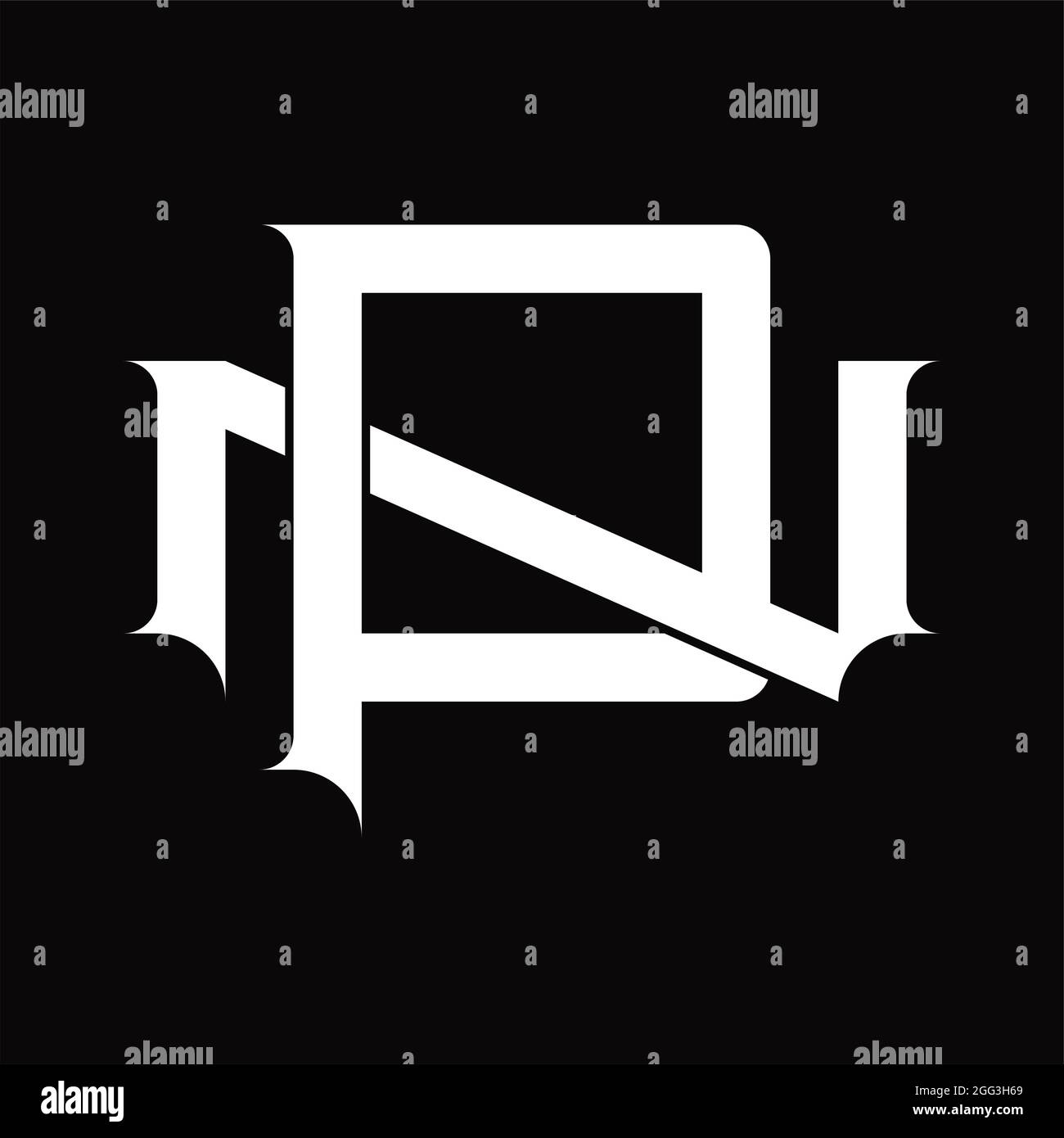 NP Logo monogram with vintage overlapping linked style on white design ...