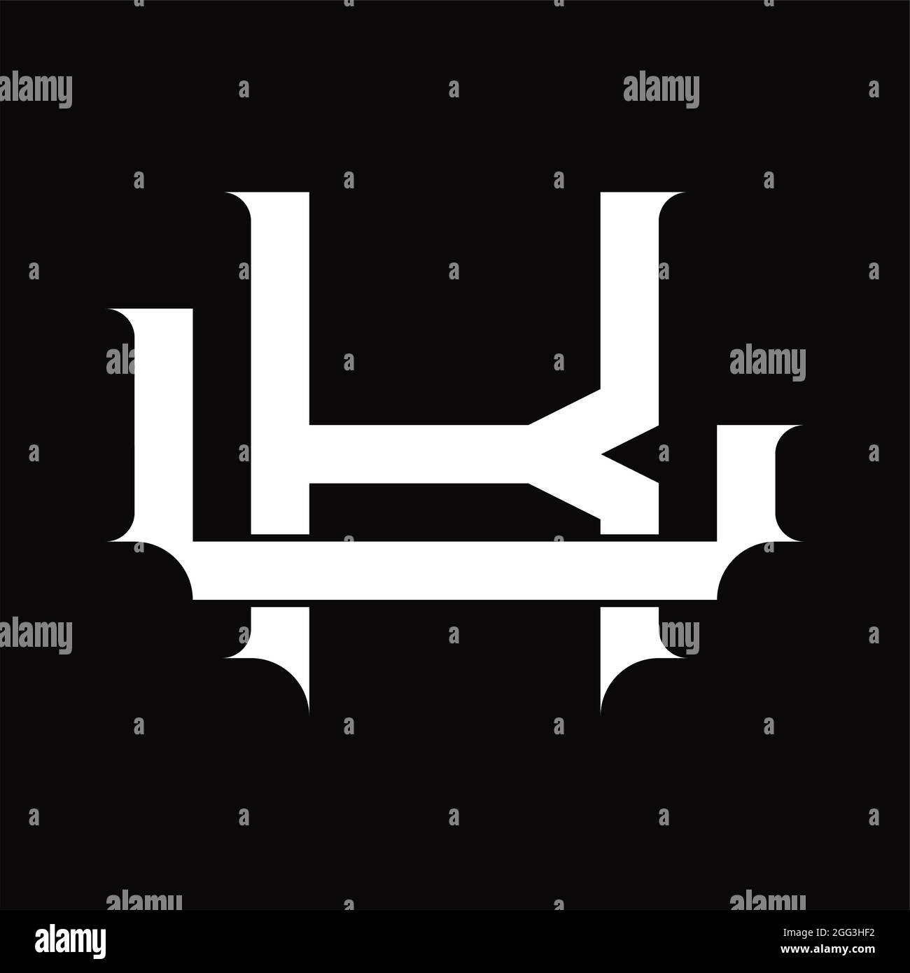 LK Logo monogram with slice shape blackground design template Stock ...