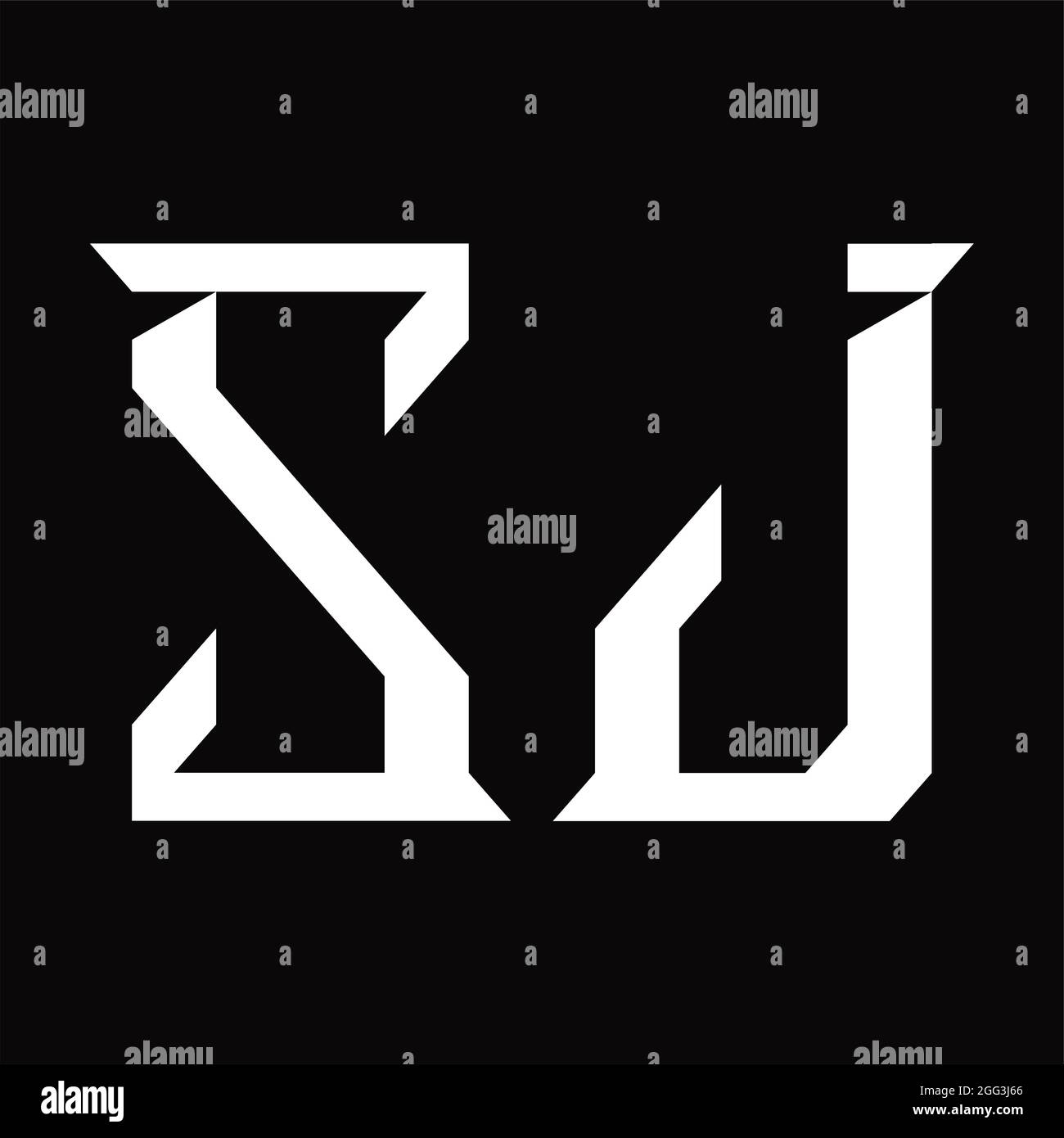 SJ Logo monogram with slice shape blackground design template Stock ...