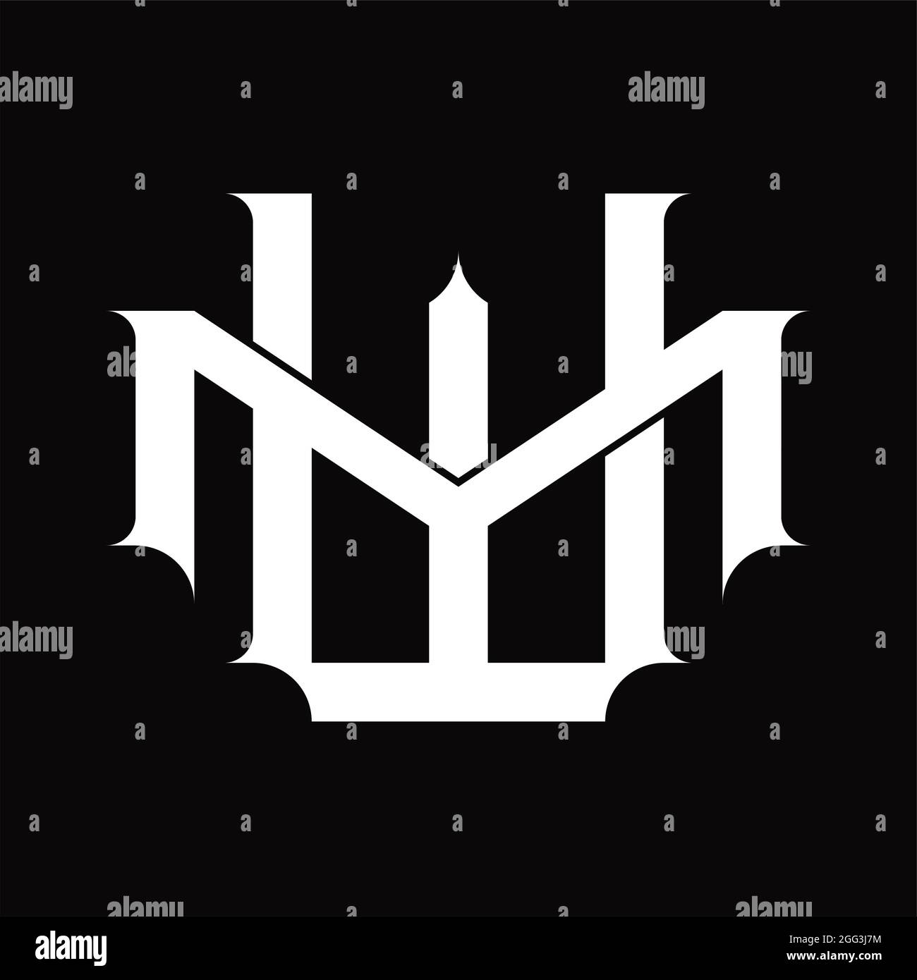 MW Logo monogram with slice shape blackground design template Stock ...