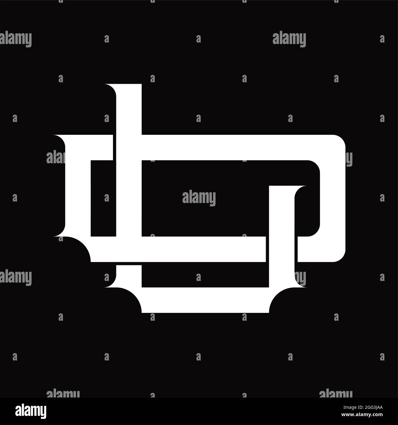 DL Logo monogram with slice shape blackground design template Stock ...