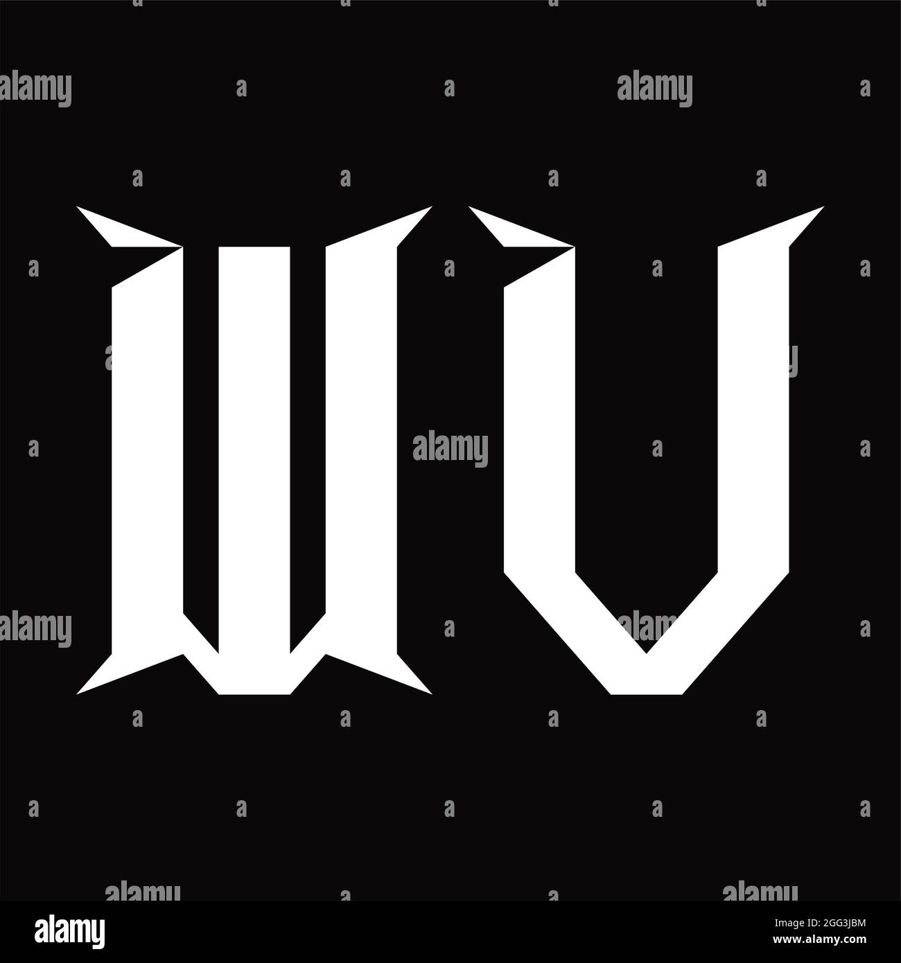 WV Logo monogram with slice shape blackground design template Stock ...
