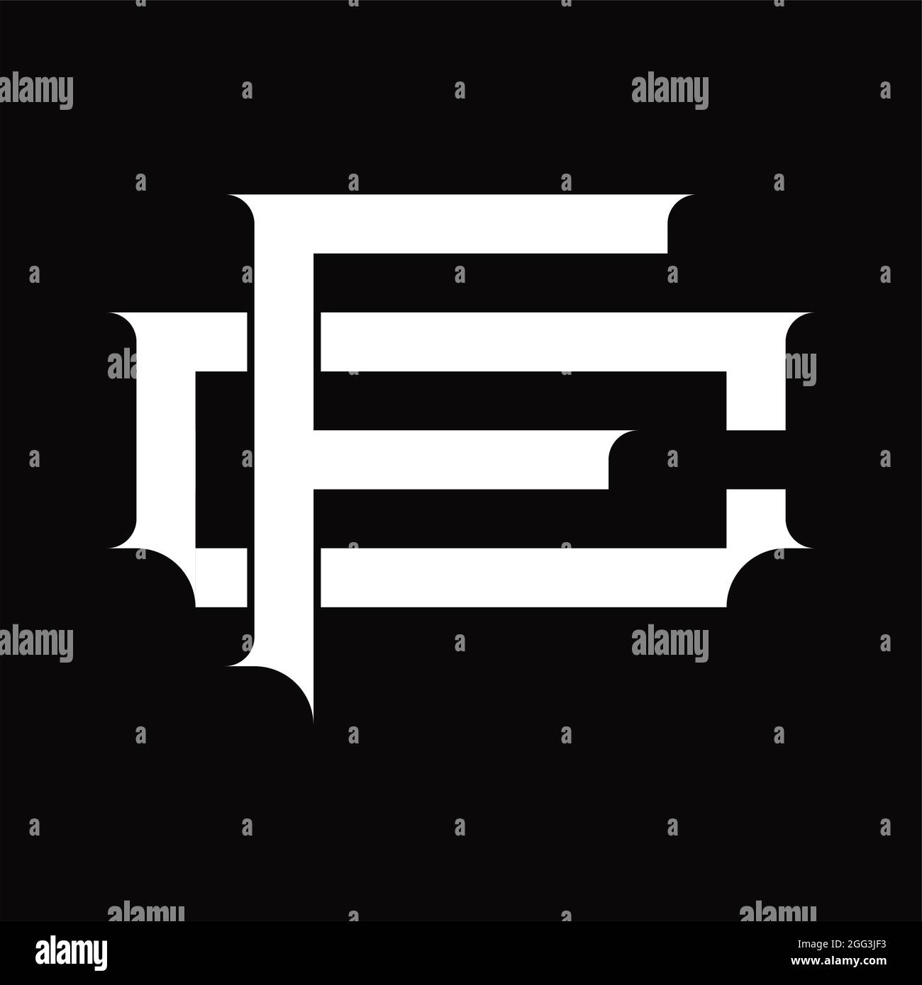 CF Logo monogram with slice shape blackground design template Stock ...