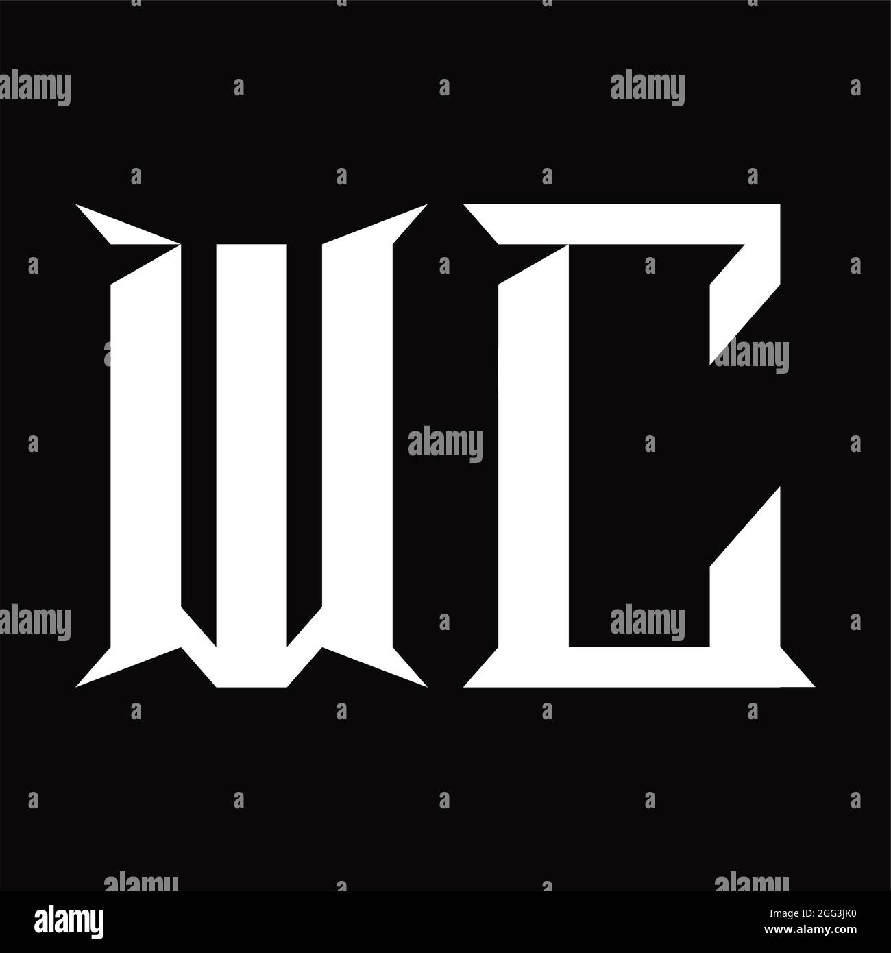 WC Logo monogram with slice shape blackground design template Stock ...