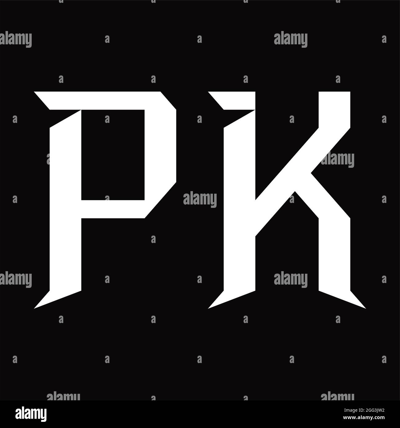 PK Logo monogram with slice shape blackground design template Stock ...