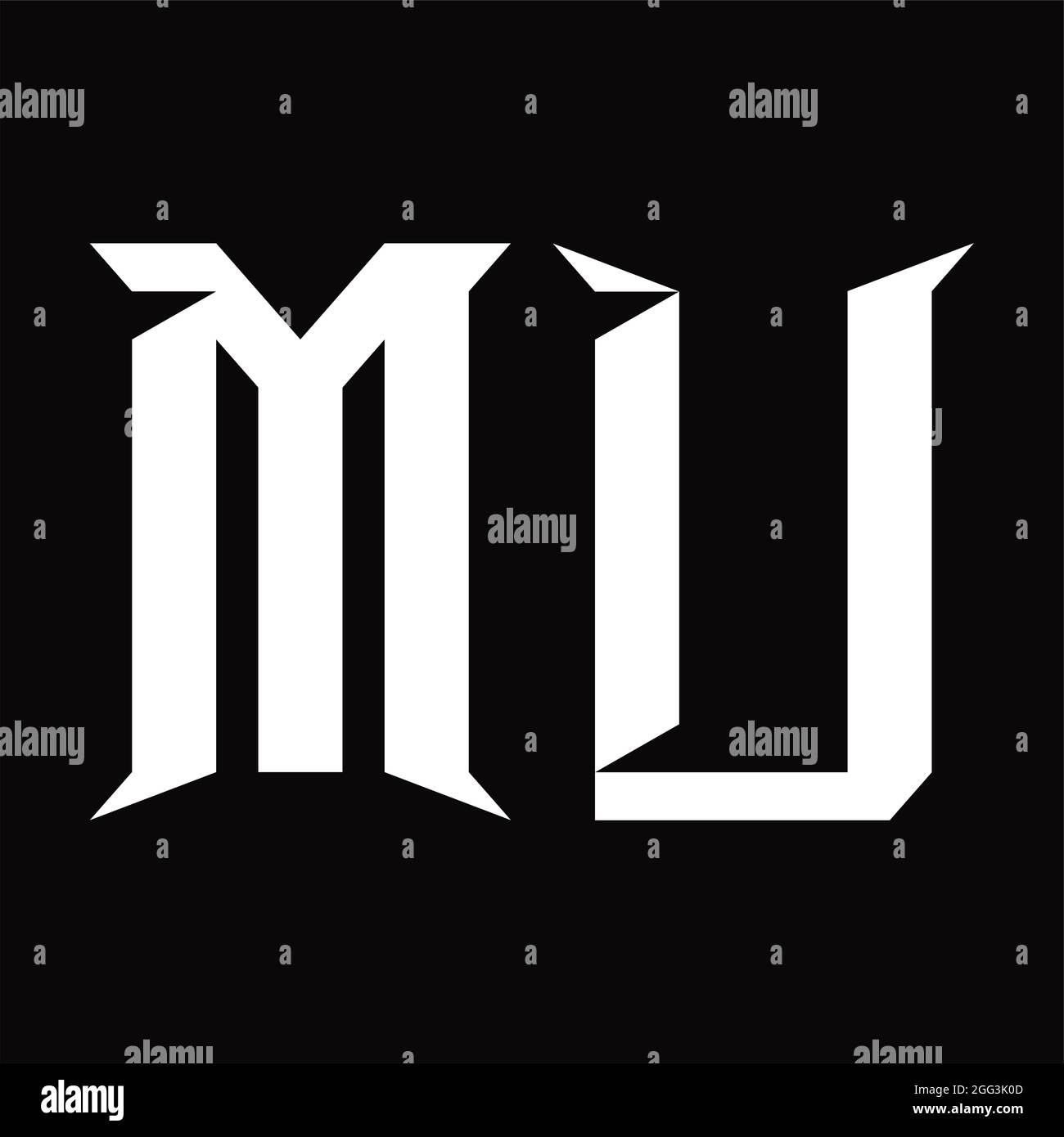 MU Logo monogram with slice shape blackground design template Stock ...