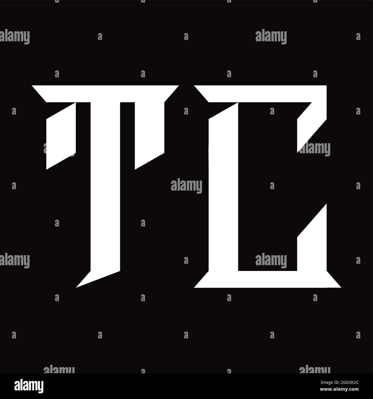 TC Logo monogram with slice shape blackground design template Stock ...