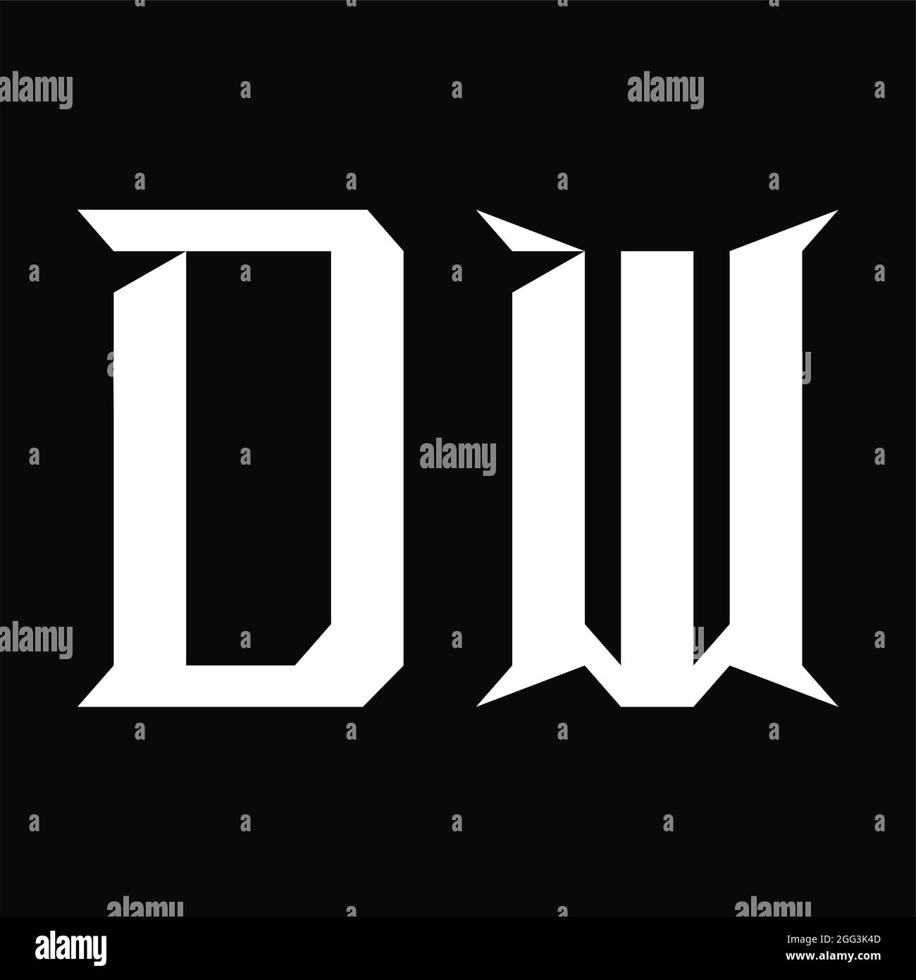 DW Logo monogram with slice shape blackground design template Stock ...