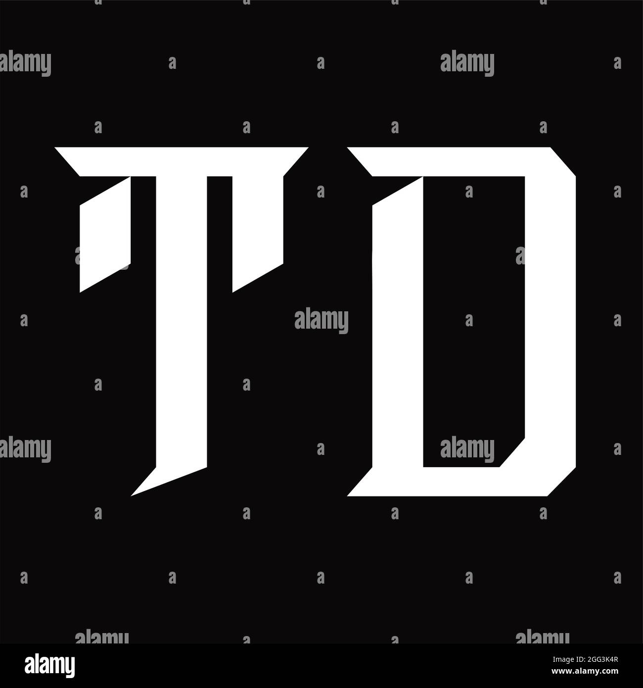 TD Logo monogram with slice shape blackground design template Stock ...