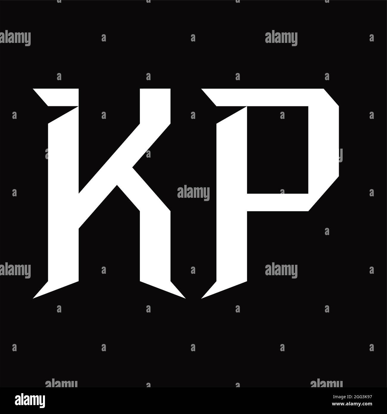 KP Logo monogram with slice shape blackground design template Stock ...