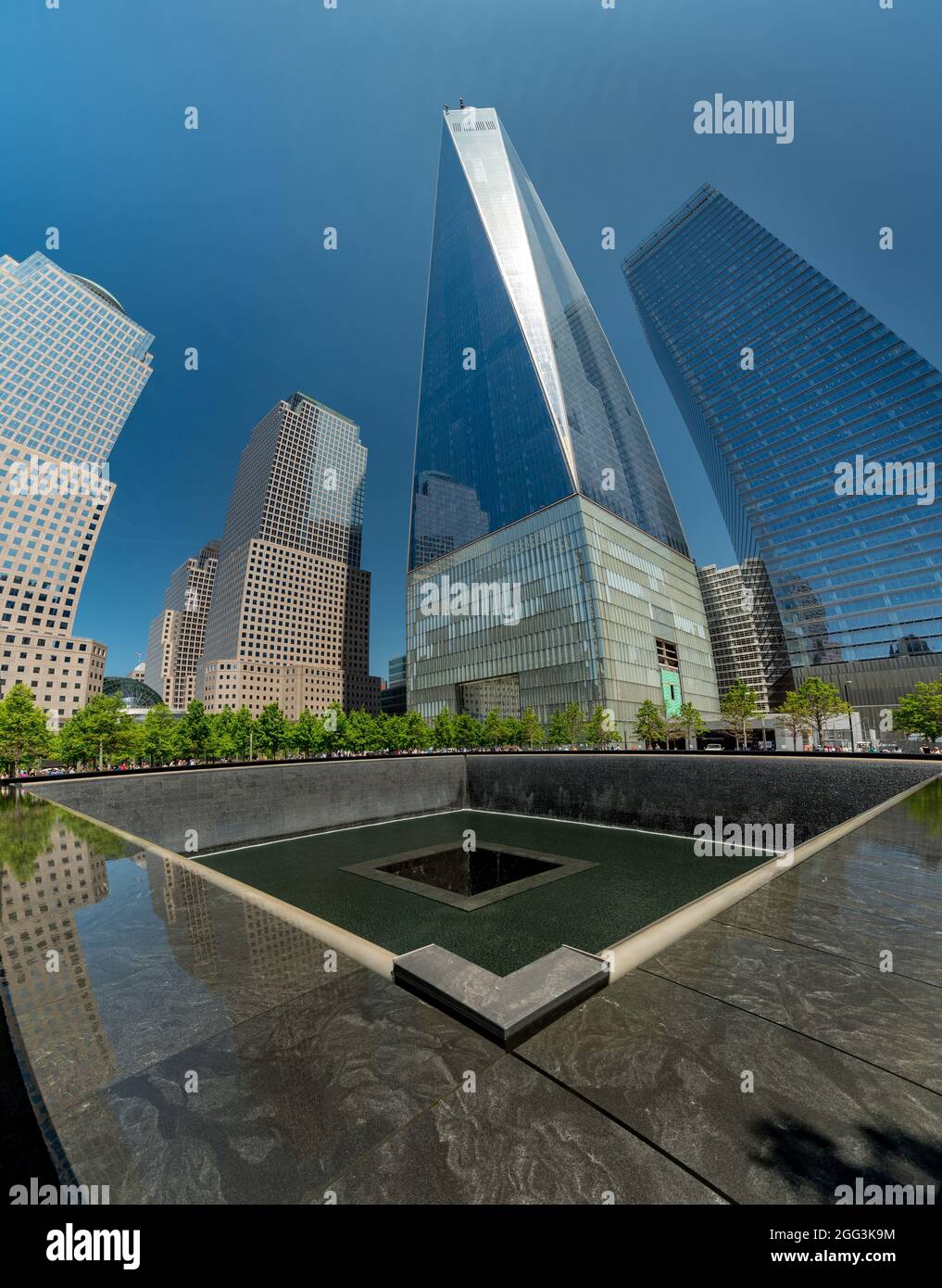 Buildings bend from optic distortion making a unique perspective Stock ...