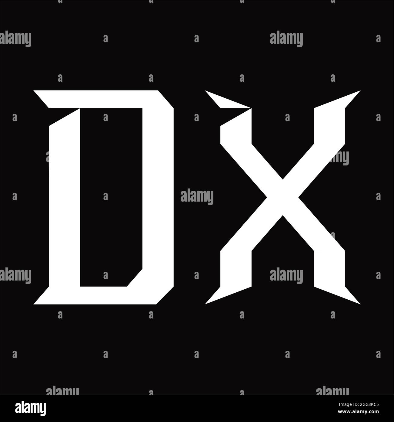 DX Logo monogram with slice shape blackground design template Stock ...