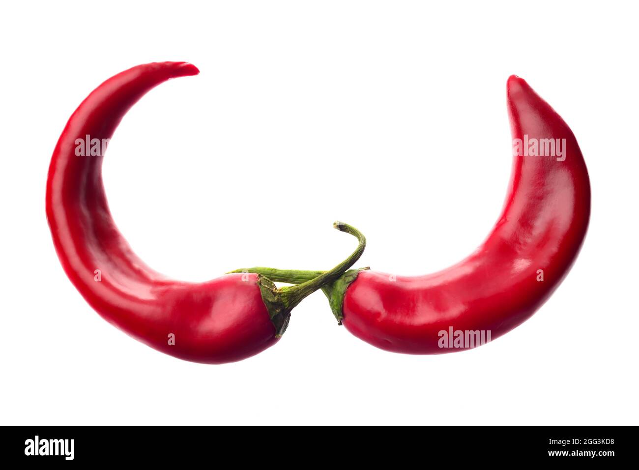 two red chili pepper isolated on white background Stock Photo - Alamy