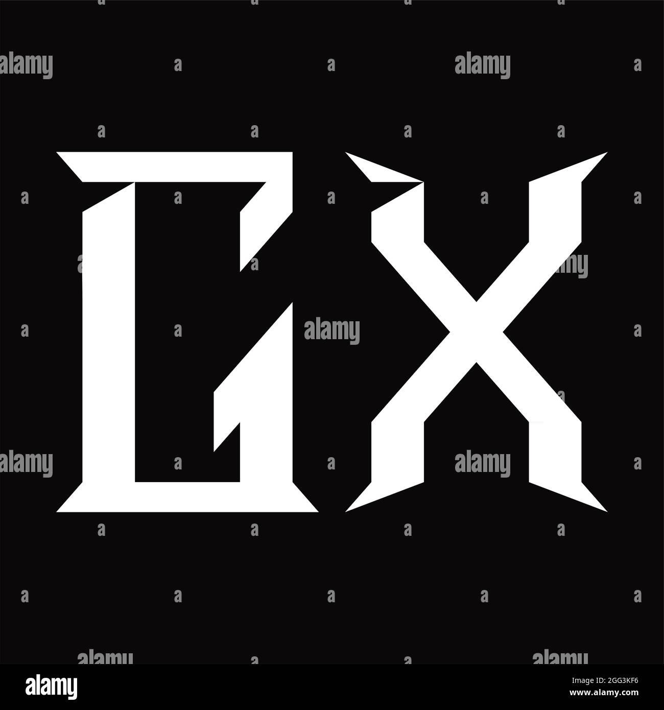 GX Logo monogram with slice shape blackground design template Stock ...