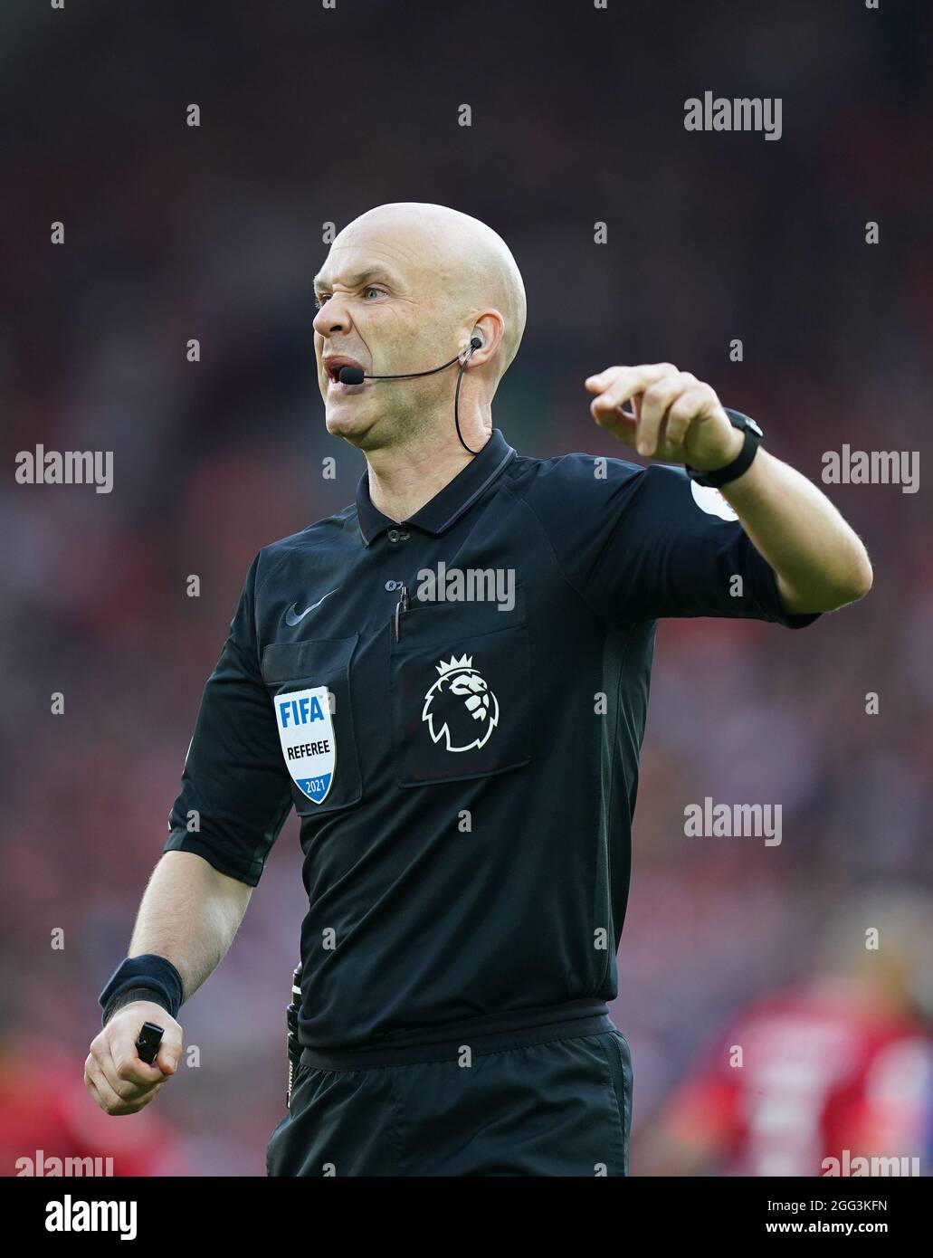 Referee Anthony Taylor during the Premier League match at Anfield ...