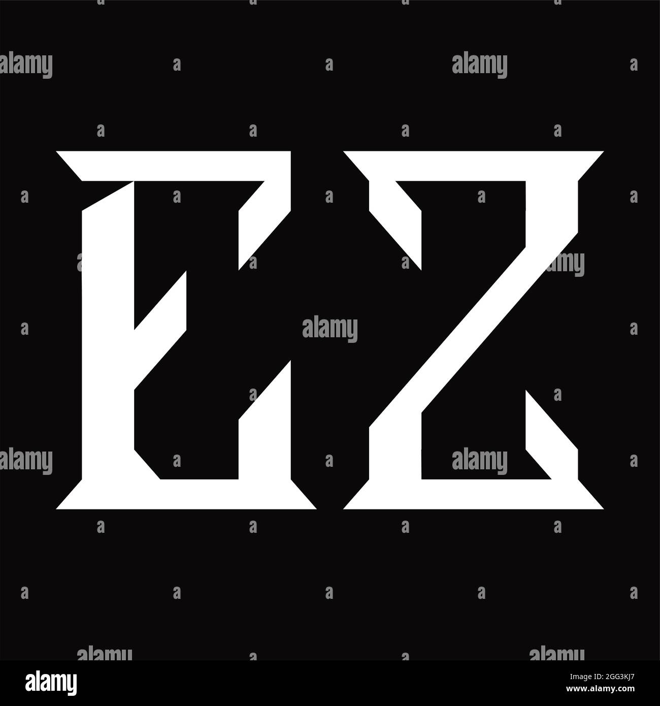 EZ Logo monogram with slice shape blackground design template Stock ...
