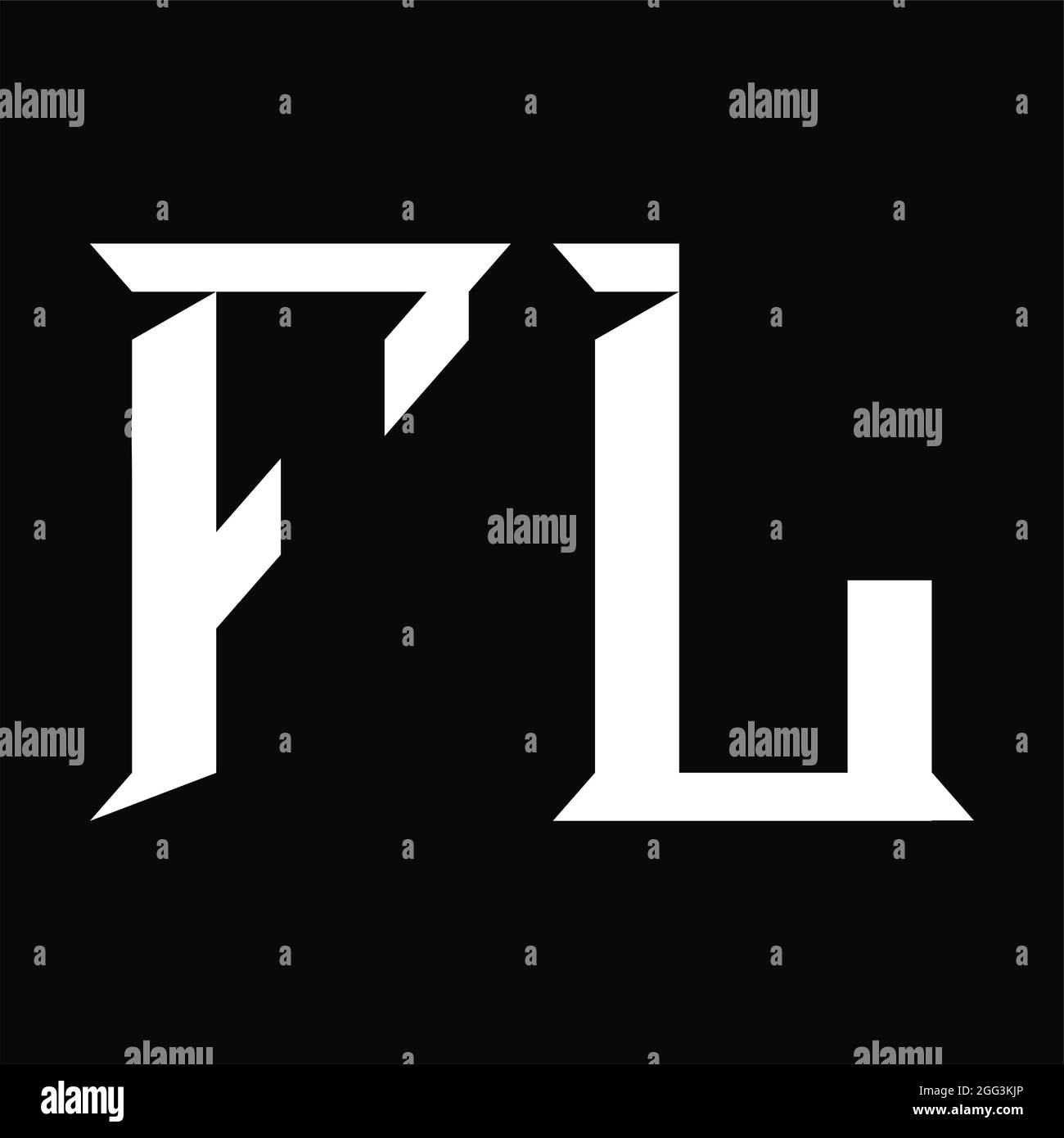 FL Logo monogram with slice shape blackground design template Stock ...