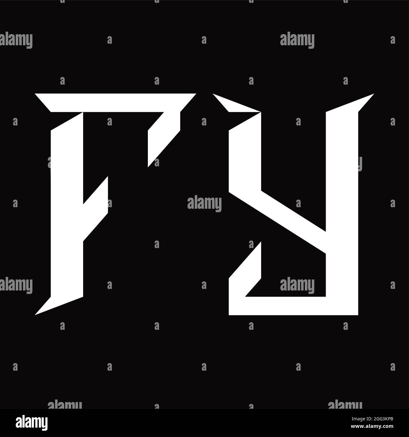 FY Logo monogram with slice shape blackground design template Stock ...