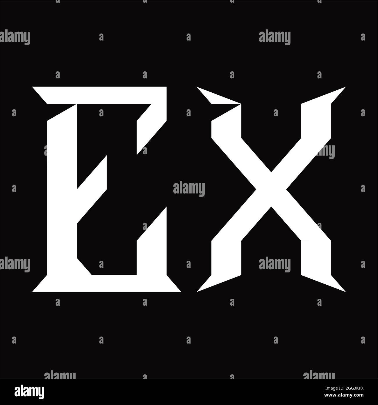 EX Logo monogram with slice shape blackground design template Stock ...